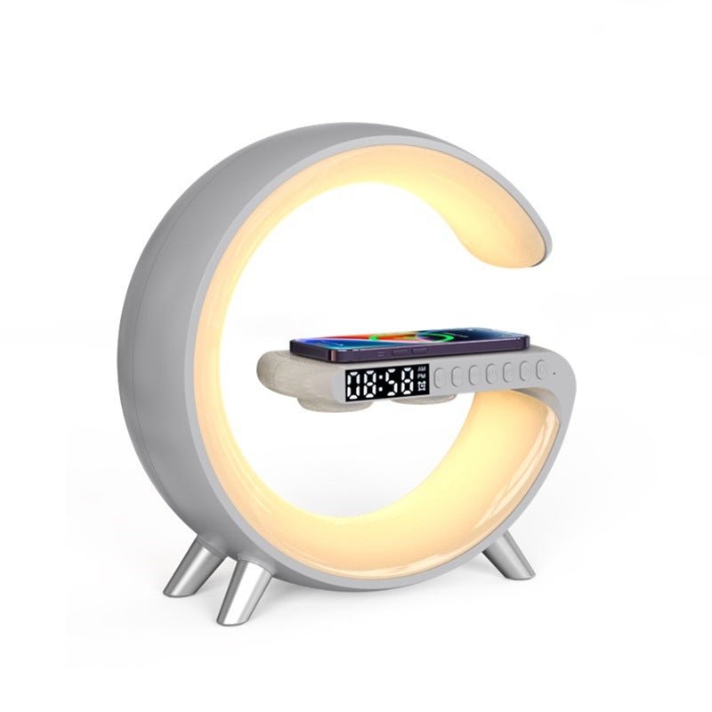 Harmonyglow G-Shaped LED Lamp With Wireless Charging And Bluetooth Spe ...